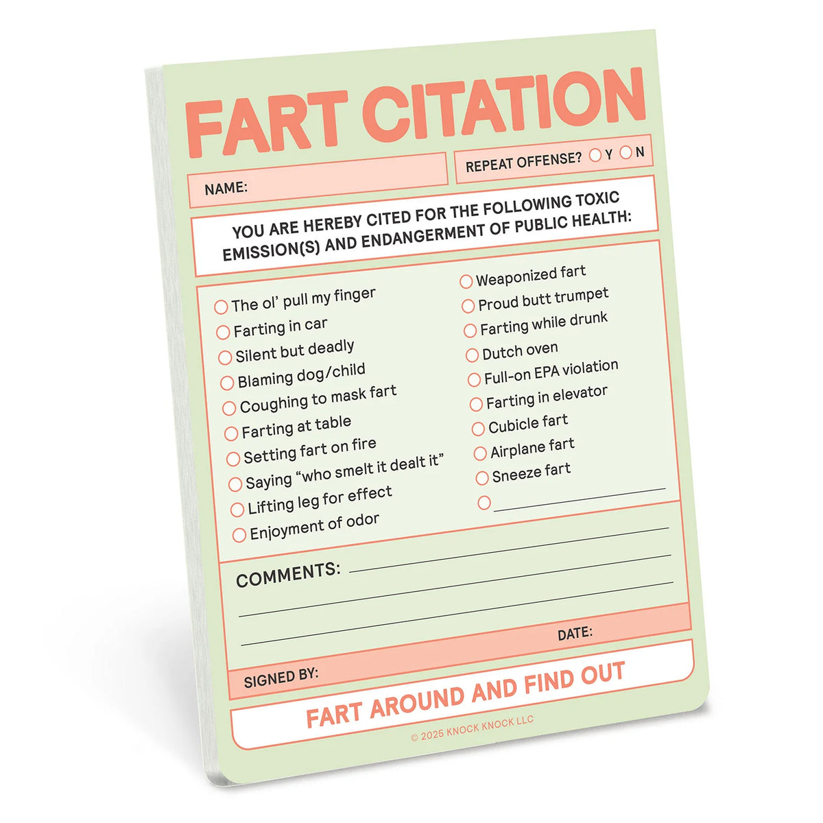 Fart Citation Nifty Note – The Vault Clothing Co.