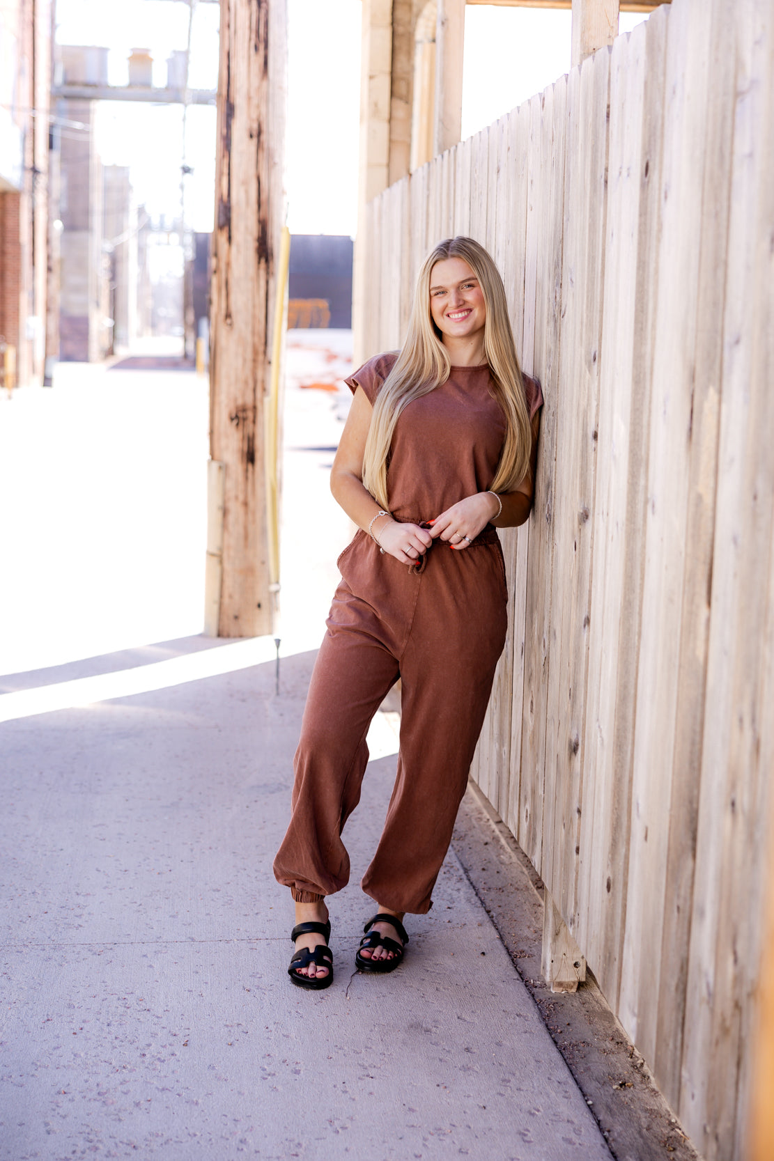 Alice Tank Jumpsuit | Chestnut – The Vault Clothing Co.
